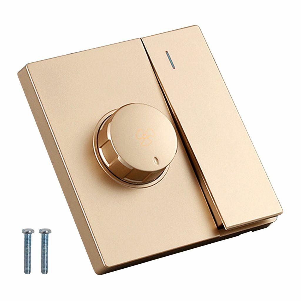 Универсальный регулятор скорости потолочного вентилятора 220 В - цвет золото, настенный выключатель с диммером, плавная регулировка скорости вентилятора