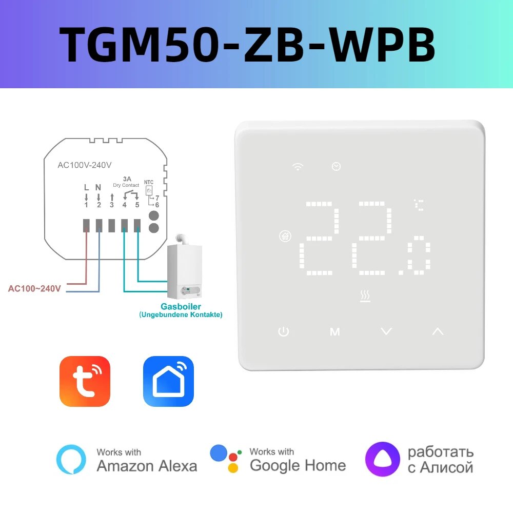 Beok Tuya Zigbee Термостат для подогрева пола TGM50-ZB-WPB