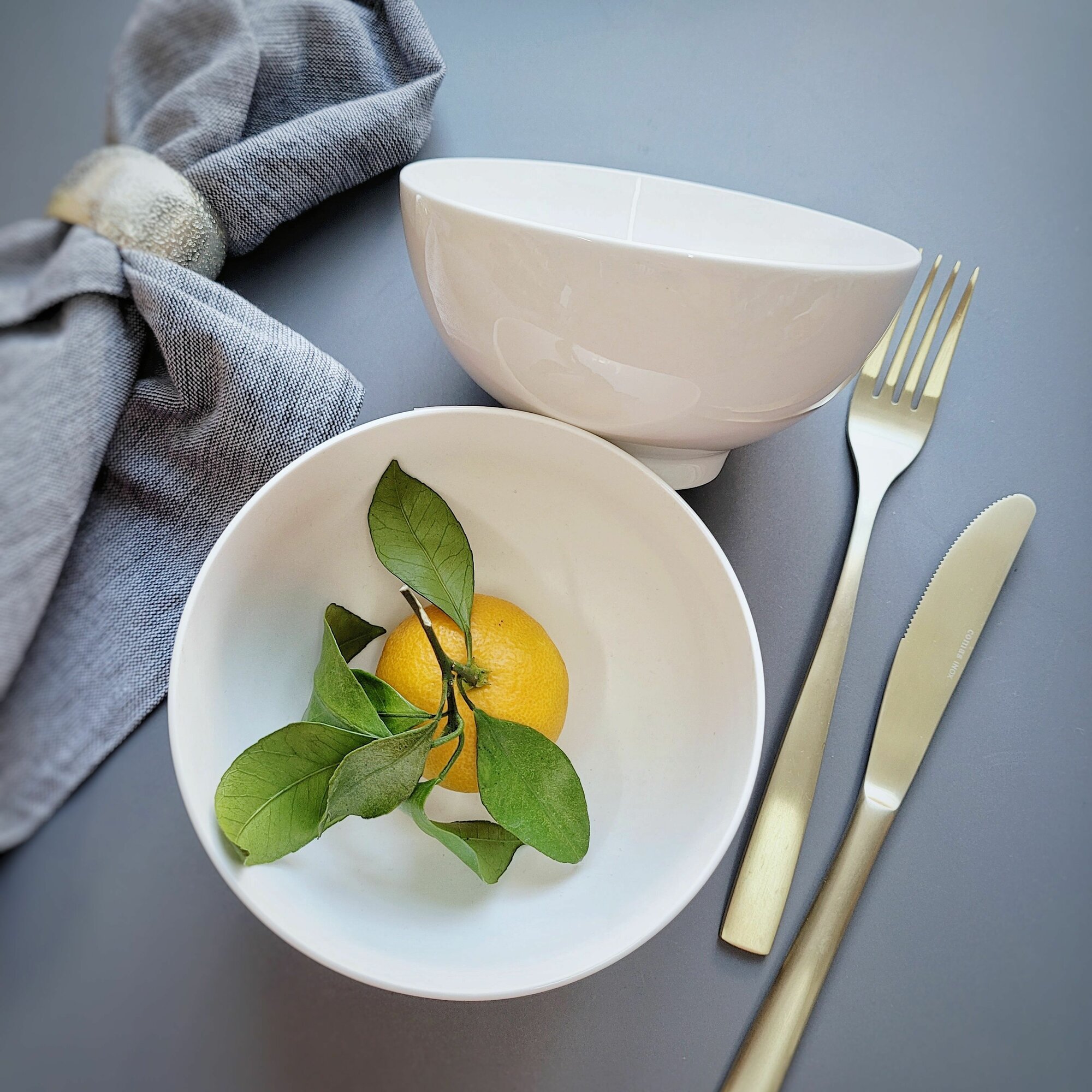 Набор салатников 2 шт, белые 420 мл. Профессиональный фарфор. Kitchen