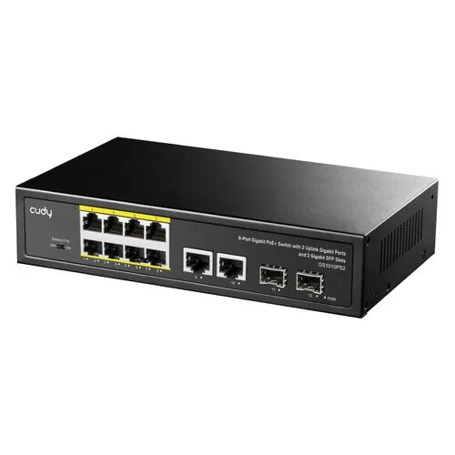 Коммутатор CUDY GS1010PS2, неуправляемый