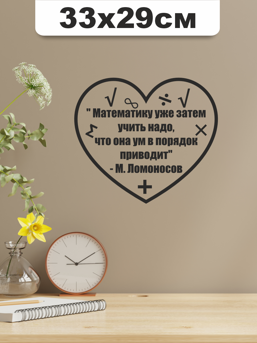 Наклейка на стену для школы Математика
