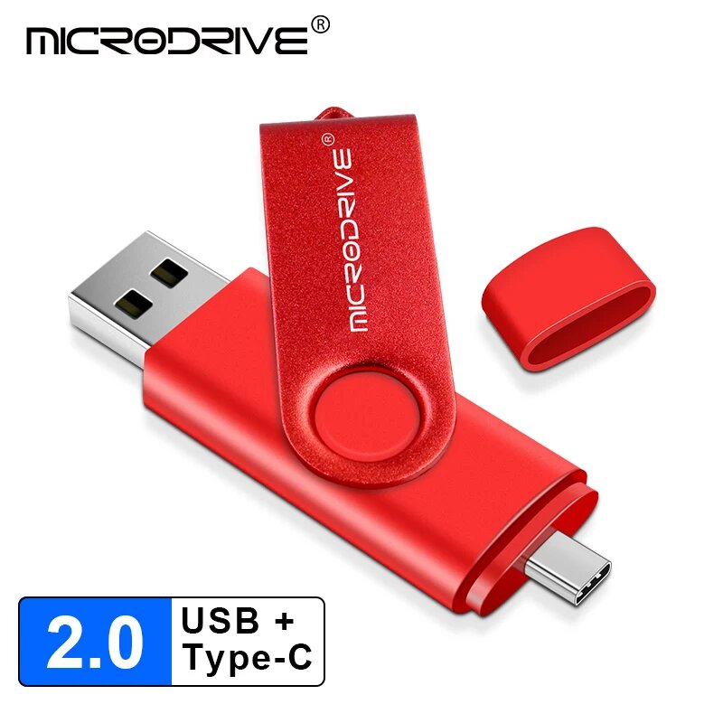 MicroDrive TYC064G0821 флешка USB Type C 4-128 ГБ 32 ГБ, Красный
