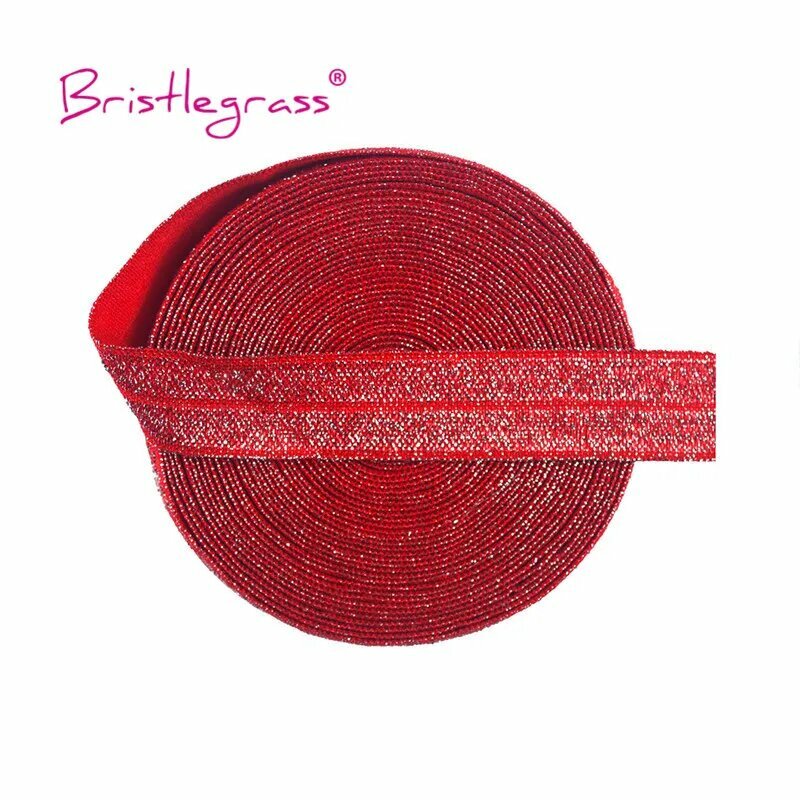 Bristlegrass эластичная лента Red с блестками, 5 Yards, 5/8 дюйма