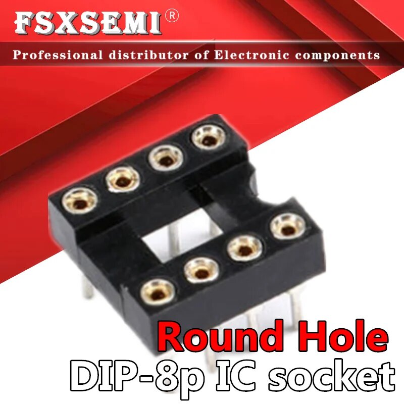 DIP-8p IC Socket Round Hole