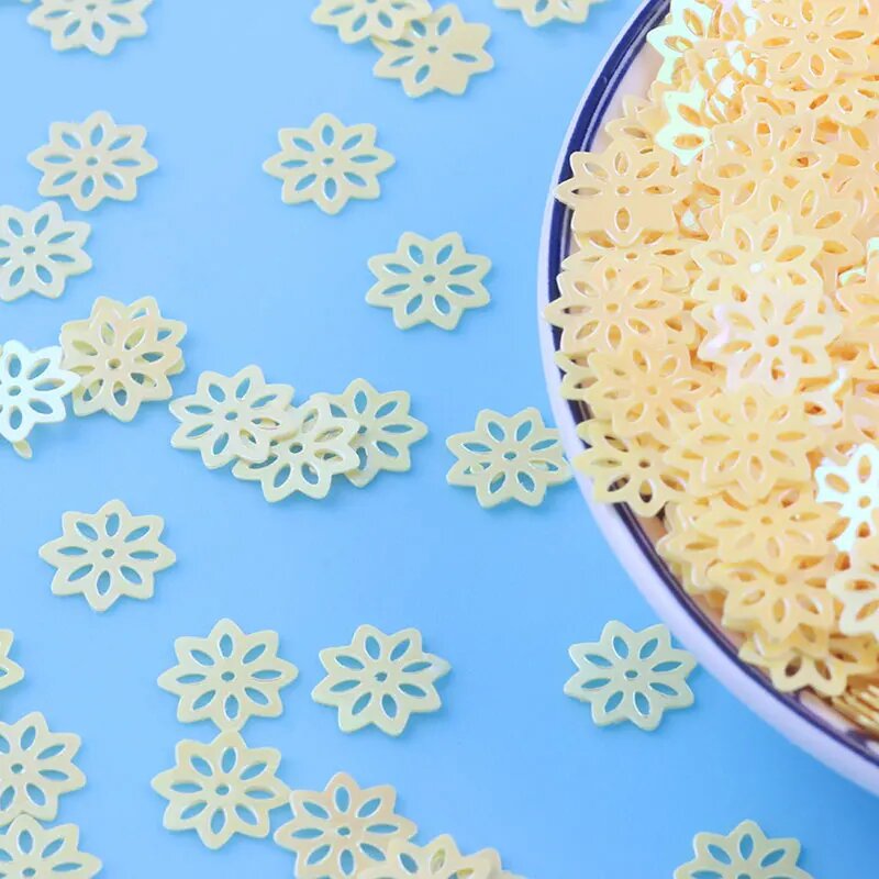 Блестки цветочки ПВХ 10г/20г 9mm 10g, yellow