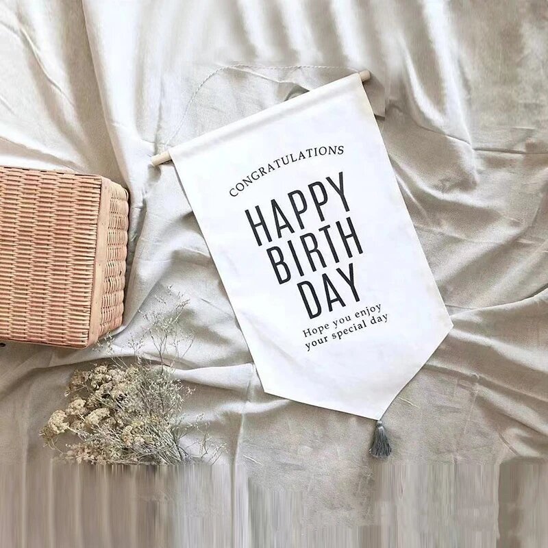 Подвесной флаг "С Днем Рождения" для детского праздника 1pcs, C