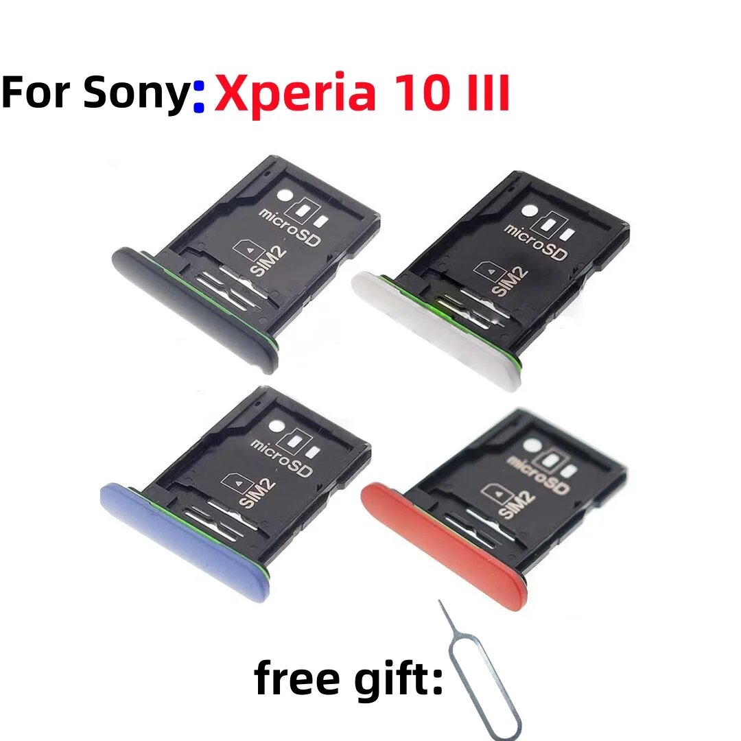 Лоток для SIM-карты Лоток для карт Micro SD для Sony Xperia 10III XQ-BT52 SO-52B Mark3 X10III Ящик для карт Держатель лотка для карт с чипом White
