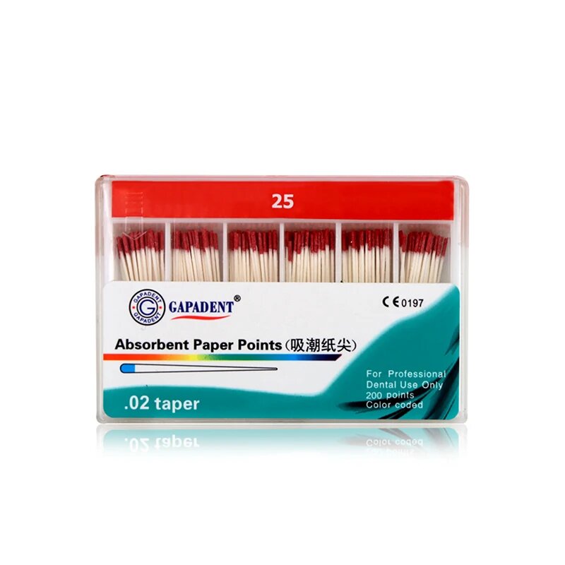 Абсорбирующие бумажные точки JIECARE Dental Absorbent Paper Points red