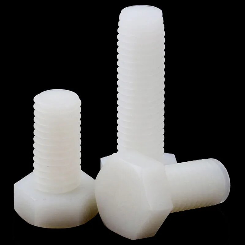 Нейлоновые болты с шестигранной головкой M8 M10 M12 черные/белые M8mm(10pcs), white, 20mm