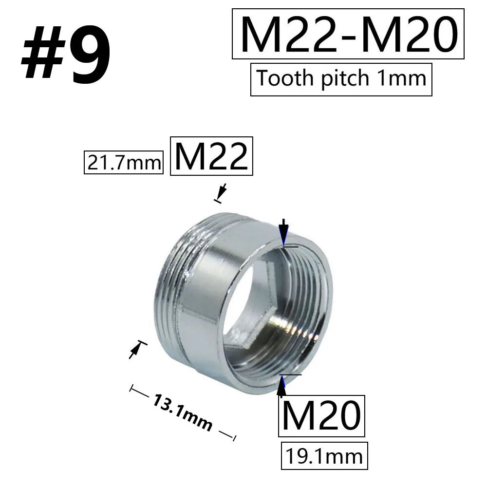 Муфта переходная M22-M20, шаг 1 мм