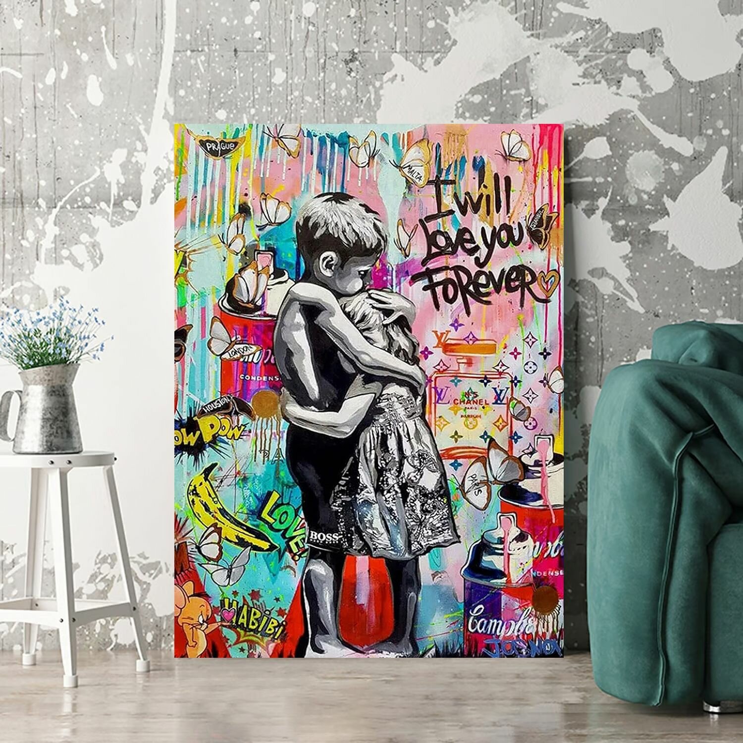 Бэнкси постер, картина Banksy, 60х80 см.
