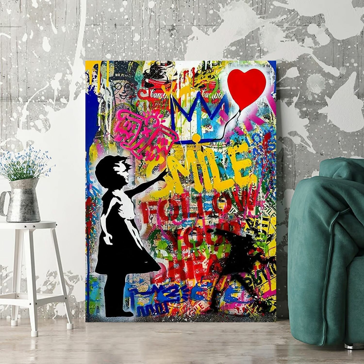 Картина граффити, Banksy, Бенкси, 30х40 см.
