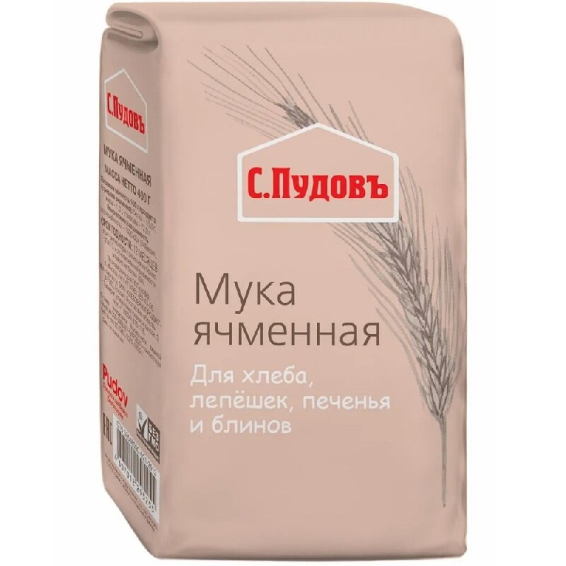 Мука С. Пудовъ ячменная бум/пак 400г