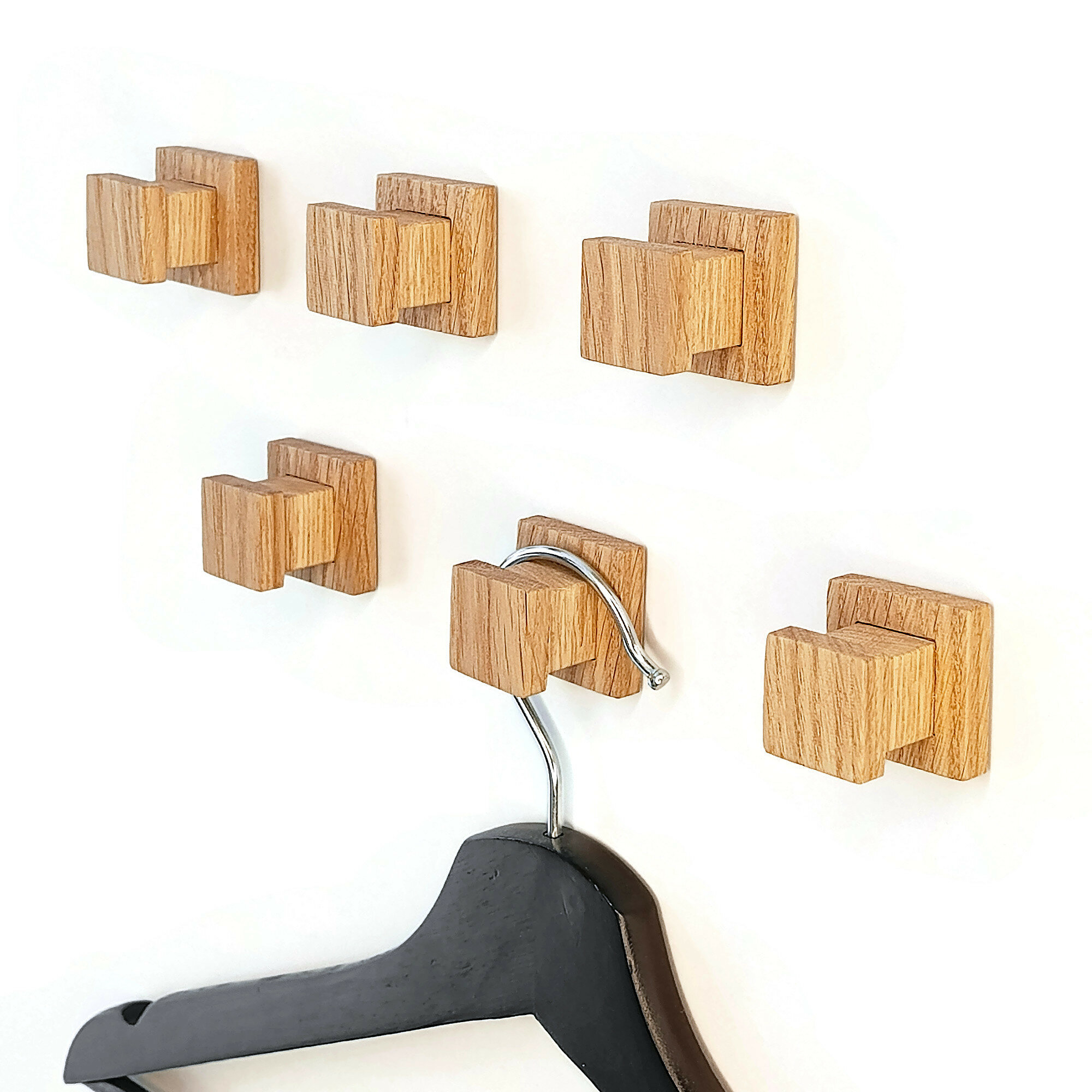 Настенный деревянный крючок в прихожую, ванную комнату, для одежды и аксессуаров. 2 шт.