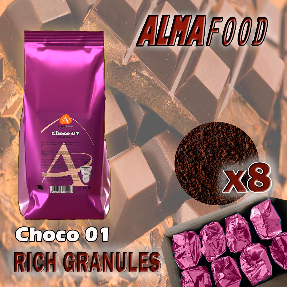 Горячий шоколад ALMAFOOD "Rich GRANULES", коробка, 8 шт / 8 кг