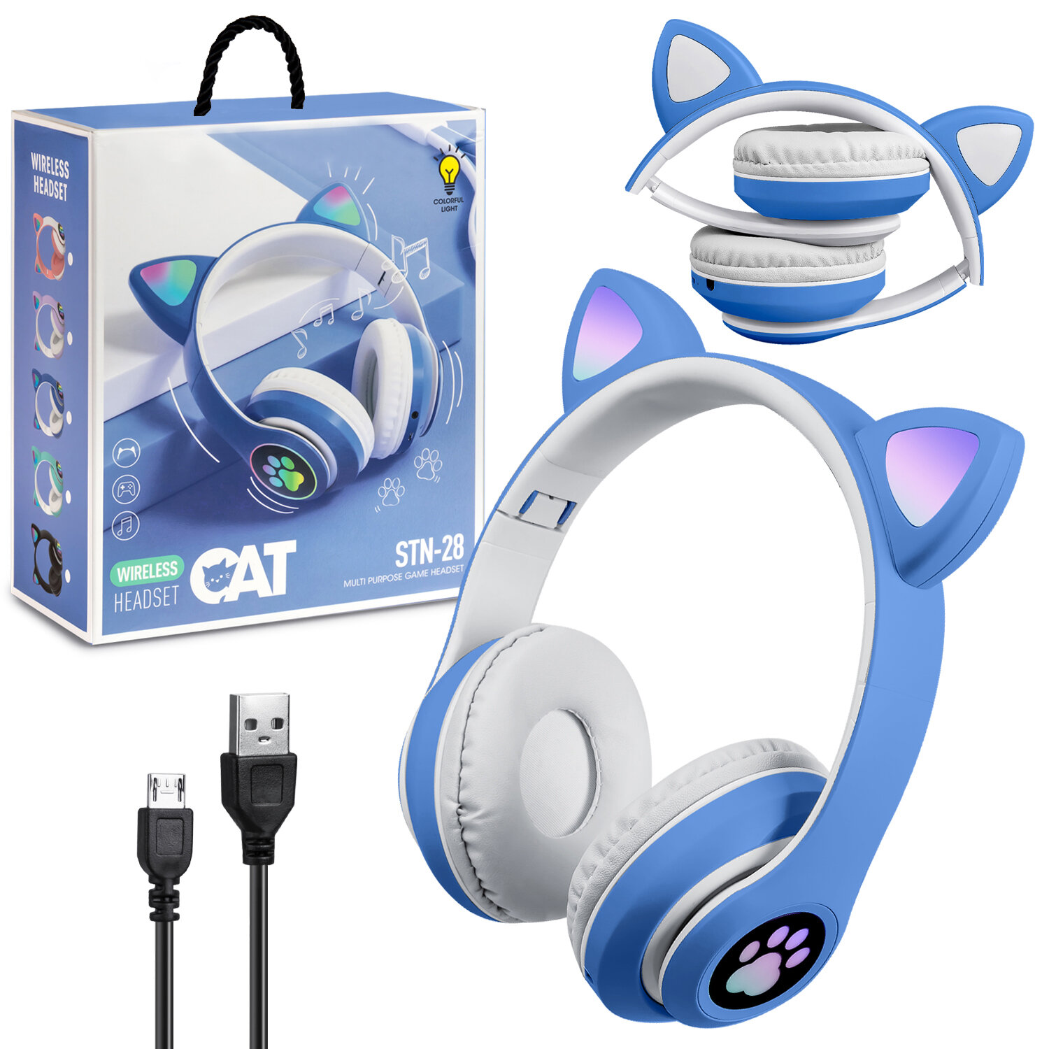 Полноразмерные детские наушники STN-28, синий*