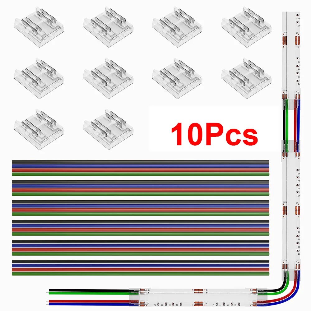 Разъемы для светодиодной ленты WS2812B RGBW 2-6 pin PCB to Wire, 3 4Pin-10mm-COB PTW
