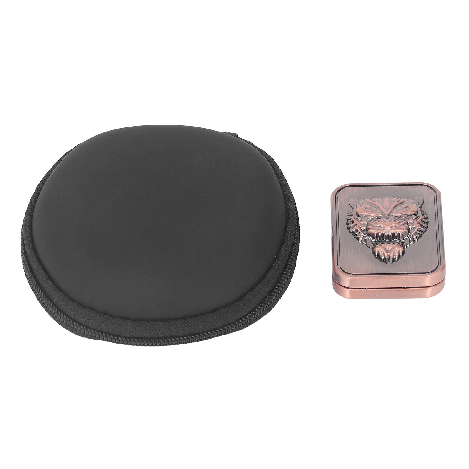 Металлический магнитный слайдер "Череп" с гравировкой, портативная антистресс-игрушка-кликер для офиса, цвет: фиолетовый бронза.