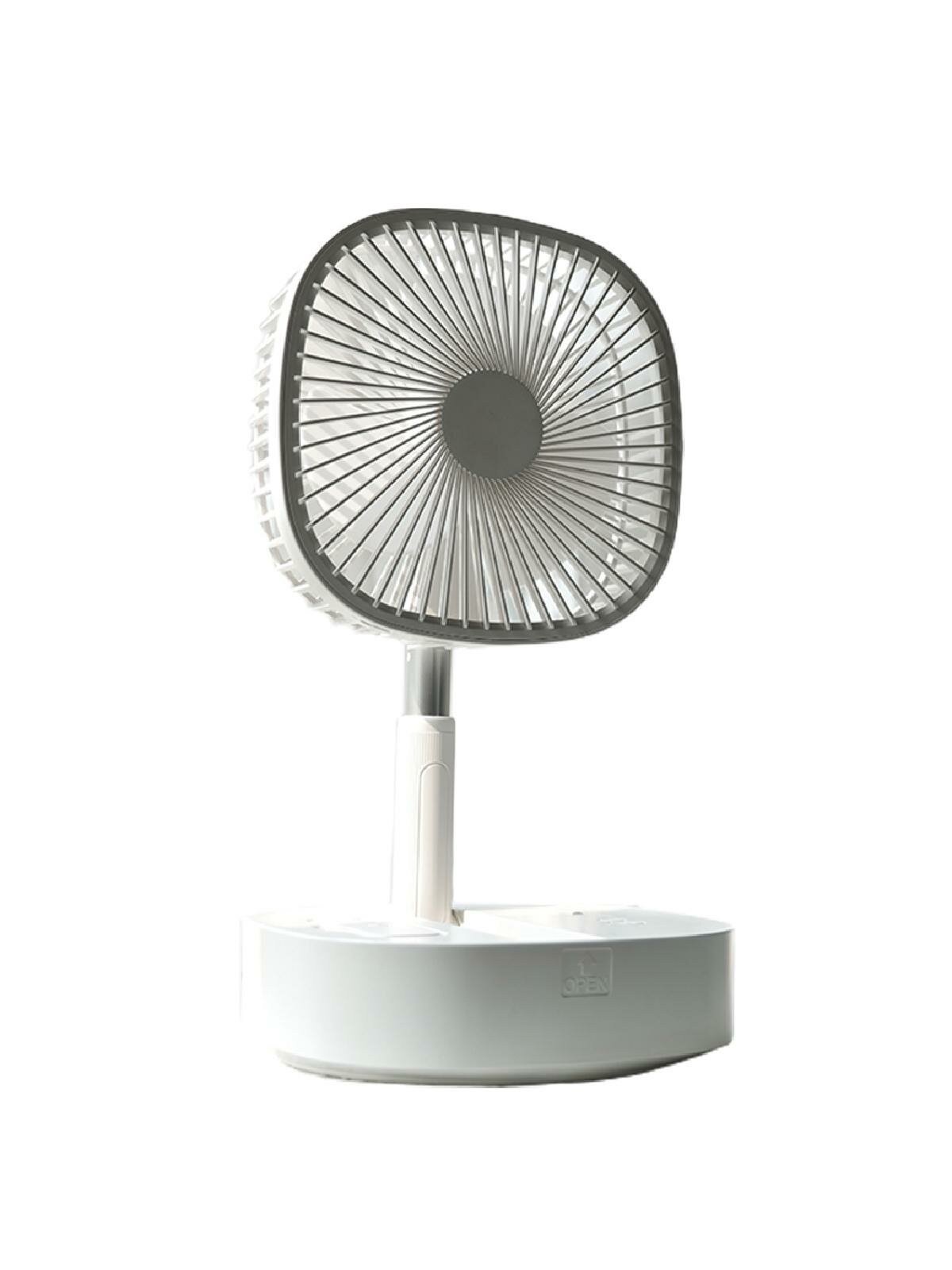 Standing Fans Foldable Telescopic Desk Fan Remote Control Wireless Use Built In Usb Rechargeable Battery 4 Speed Quiet