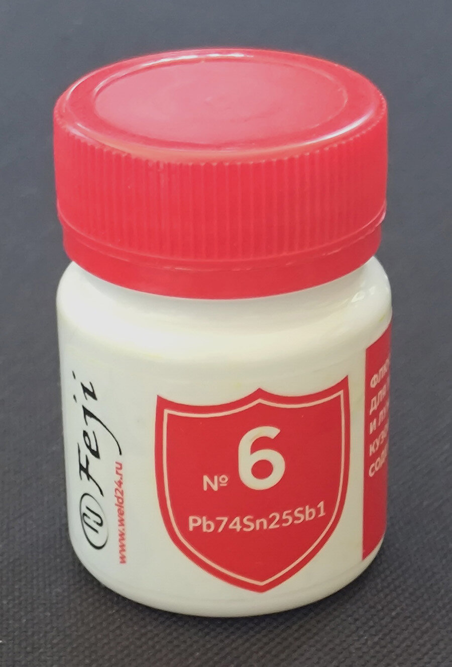 Паста для лужения и пайки №6 S-Pb74Sn25Sb1, Feji Prof, банка 100 грамм