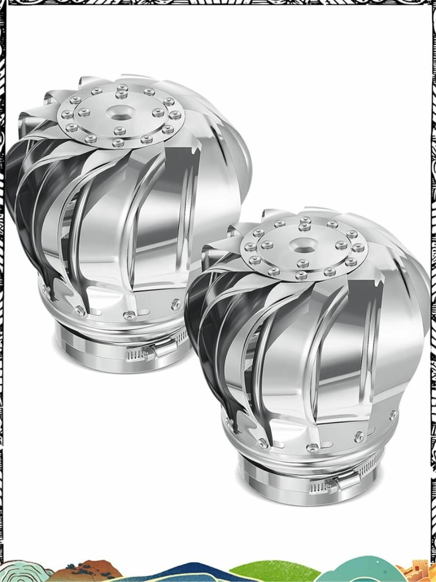 2 Шт, 110 Мм, Без Электропривода, Крышный Вентилятор, Ветряные Турбины, Вентиляционное Отверстие На Чердаке