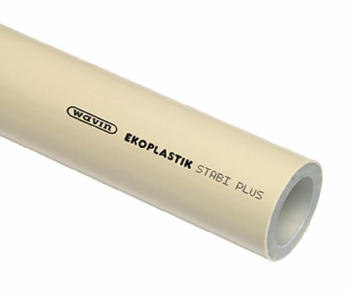 Труба ПП D40 x5.5 PPR/AL/PPR PN28 SDR7.4 S3.2 STABI PLUS Ekoplastik чехия серая армированная алюминием, 1 м (нарезка по 1 метру) / Гидропласт