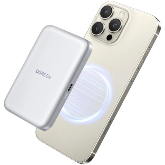 Внешний корпус для жесткого диска Ugreen D619 Magnetic M.2 NVMe SSD Enclosure 10Gbps, серебристый(55151)