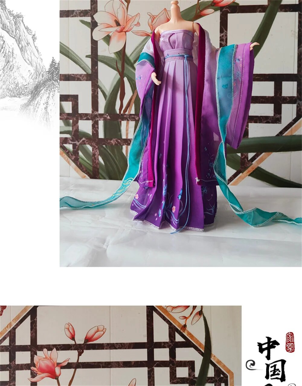 Женское традиционное платье ханьфу 1/6 для куклы 12 дюймов