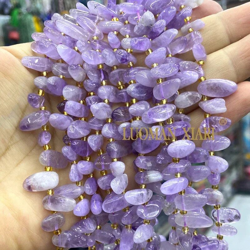 Бусины из синего кианита LUOMAN XIARI 11-18 мм Сиреневый, 11-18mm 20-24pcs, Lavender amethyst