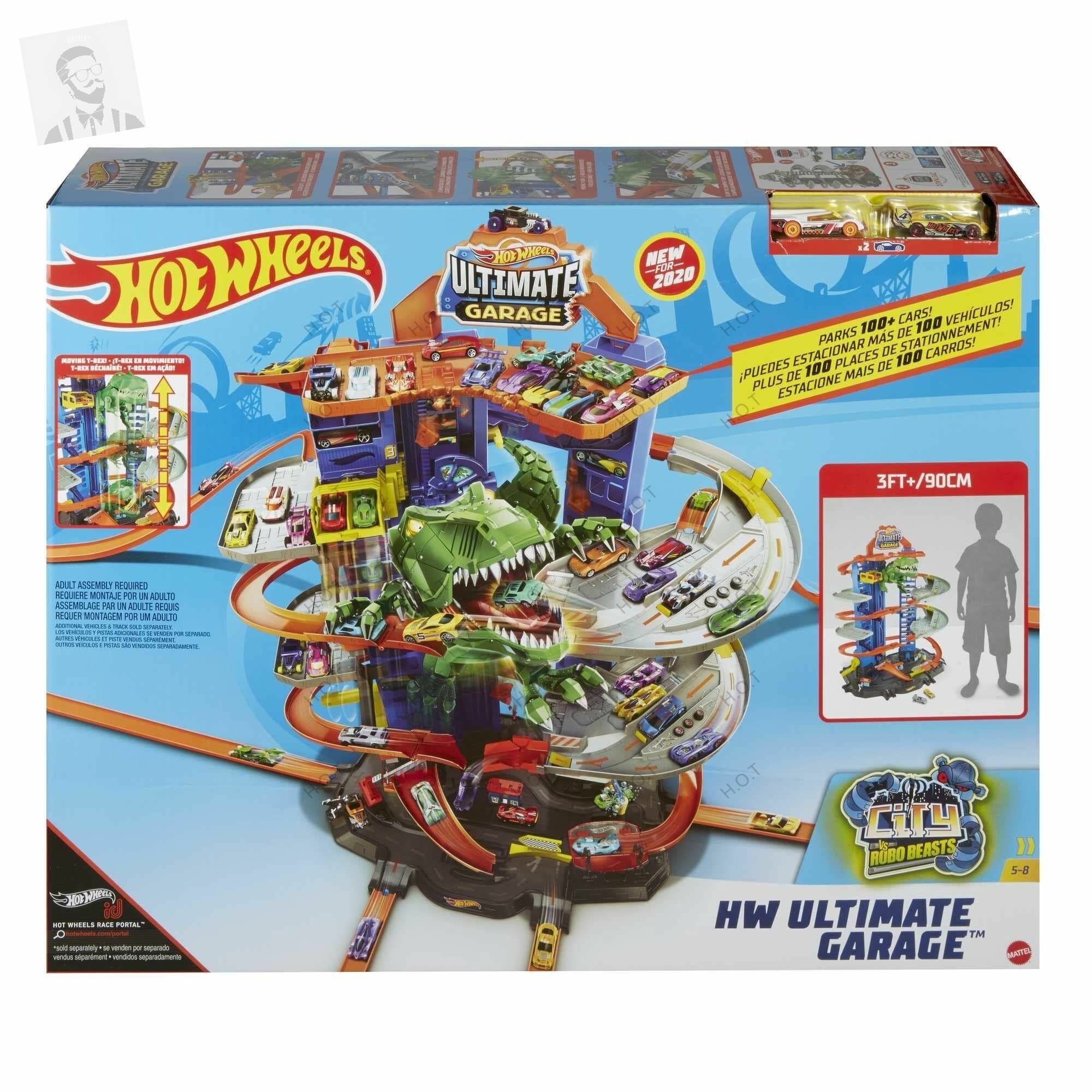 Mattel City Robo beasts T-Rex HW Ultimate Garage / многоуровневый многопользовательский режим / для хранения автомобилей в масштабе 100 Plus 1 64, идея подарка для детей от 5 лет и старше
