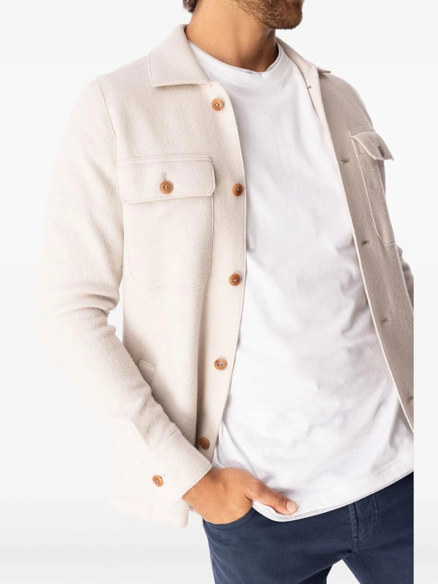 Куртка Eleventy Four-pocket shirt jacket, размер 50, разноцветный — фото 1