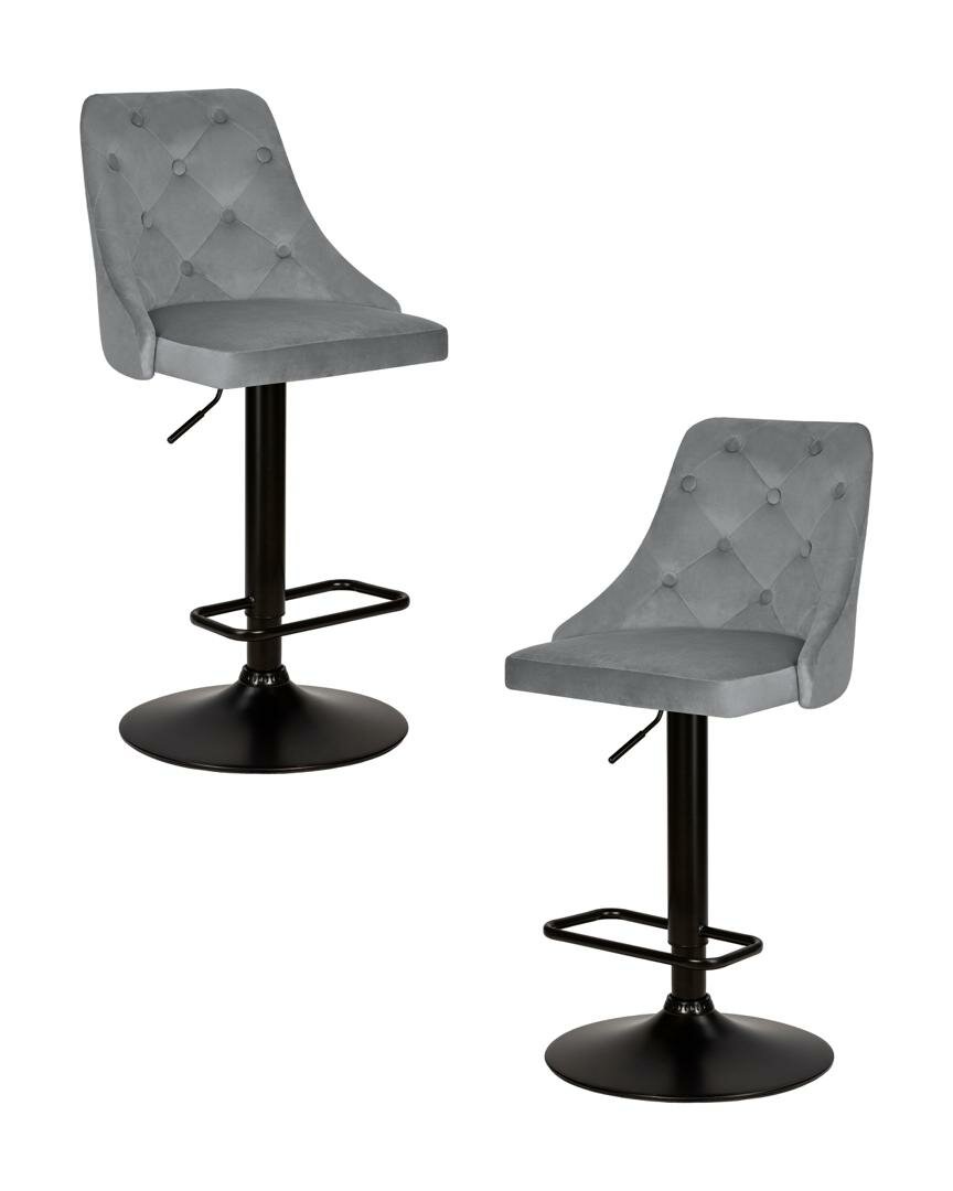 Стул барный DOBRIN Набор 2 шт Стул барный DOBRIN JOSEPH BLACK, серый велюр (MJ9-75) арт. LM-5021-N_B-M_V-MJ9-75