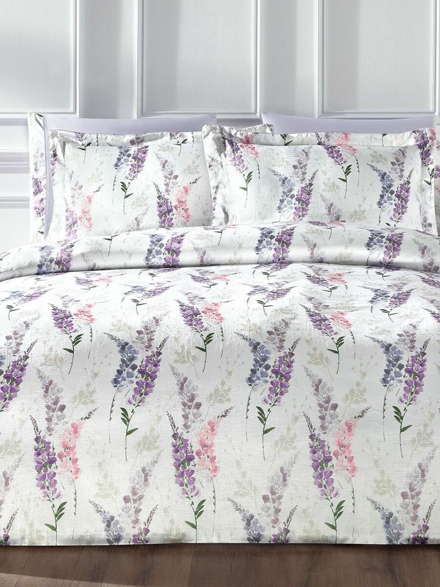 Постельное белье Tivolyo Home VALENTINE черный жатый шелк евро