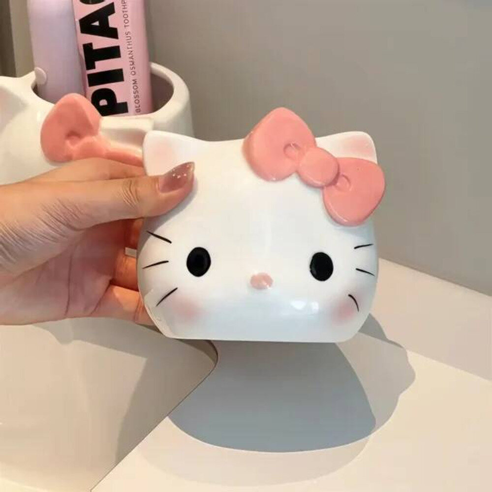 Милая подставка для хранения зубных щеток Hello Kitty в мультяшном аниме-стиле, вместительная коробка для хранения в ванной комнате, подарок для девочки на праздник.