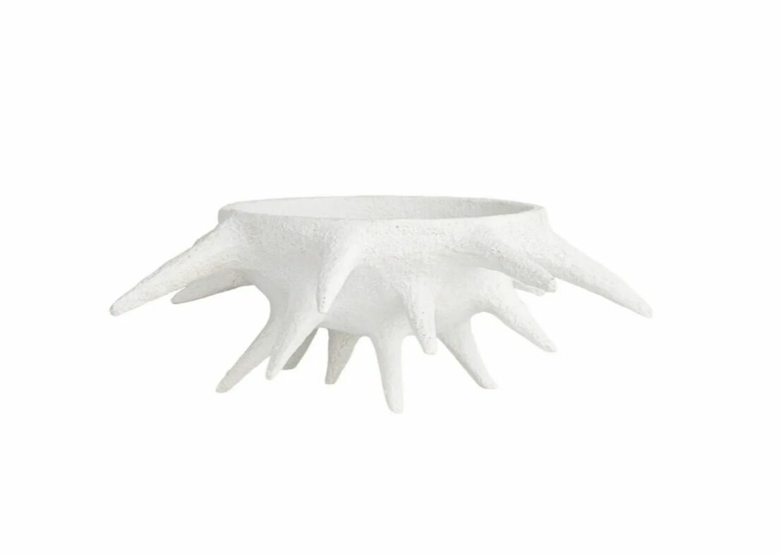 Чаша декоративная Bloomingville "Вулкан", гипсовая, ручная работа, белая