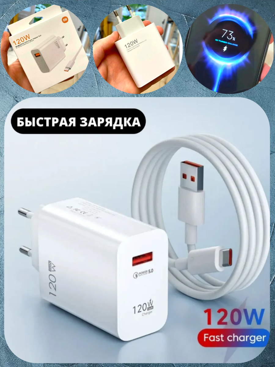 Зарядное устройство Xiaomi, Fast Charger Adapter, 120Вт USB-A