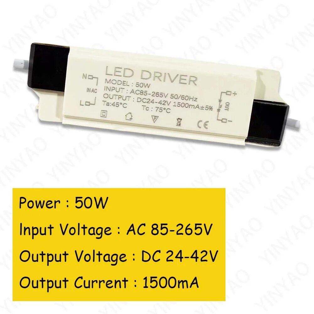 Трансформаторы освещения LED драйверы 40-60Вт 50W-1500mA