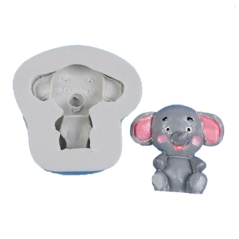 Гибкая силиконовая форма для шоколадного мусса с животными, Слоненок-младенец