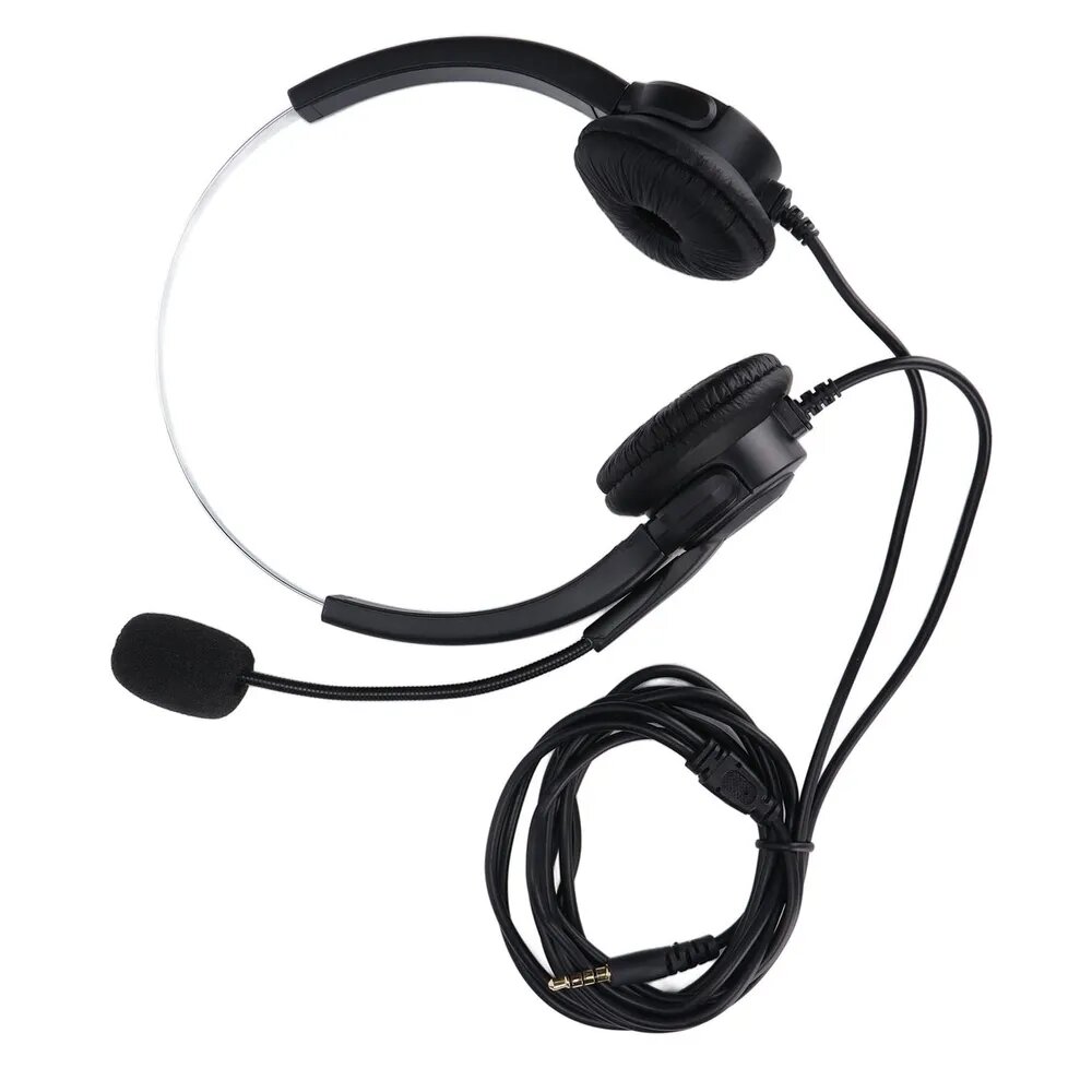 Гарнитура колл-центра, черная, для операторов, с микрофоном, шумоподавление, проводная