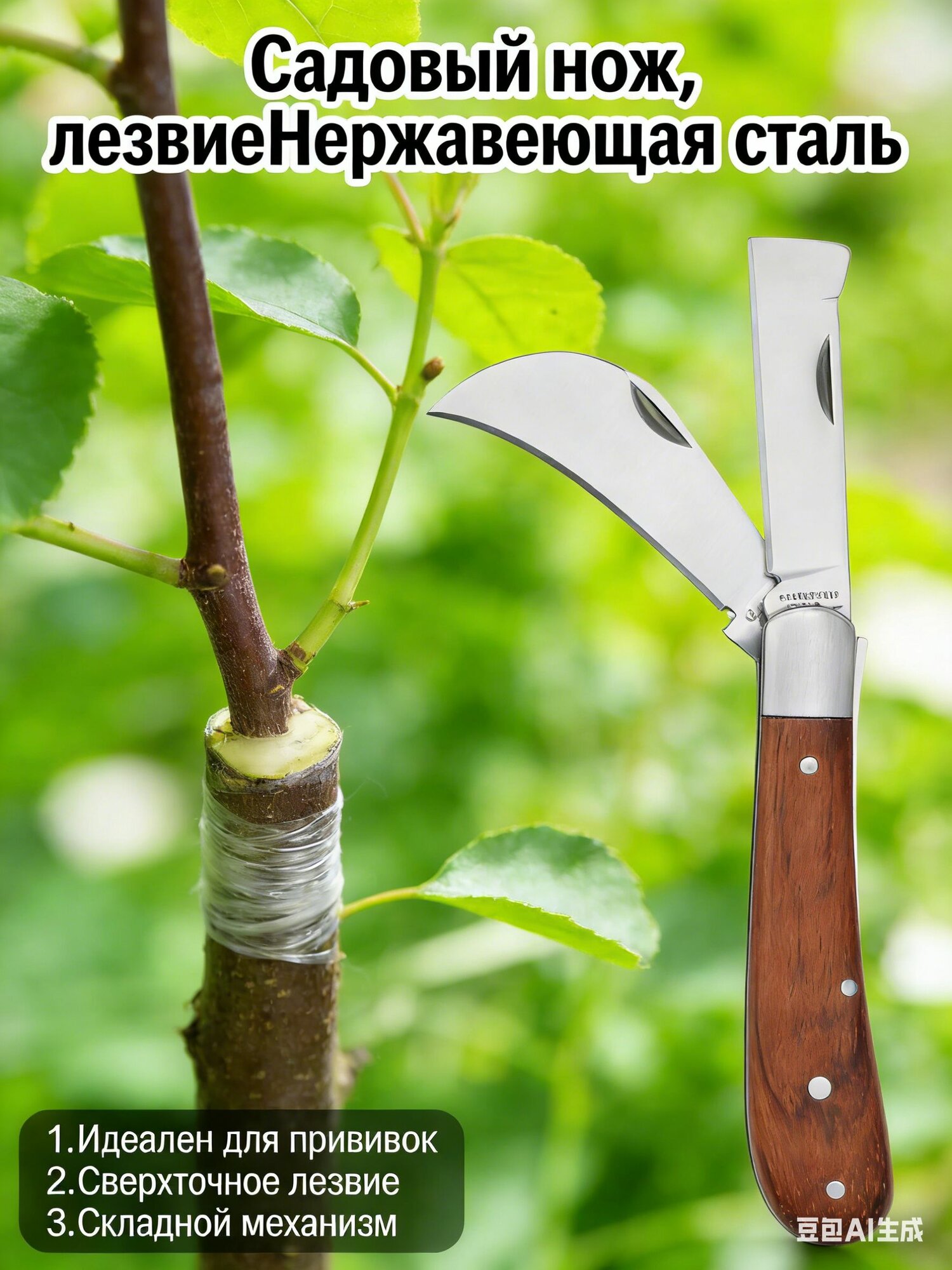 Садовый нож, лезвиеНержавеющая сталь