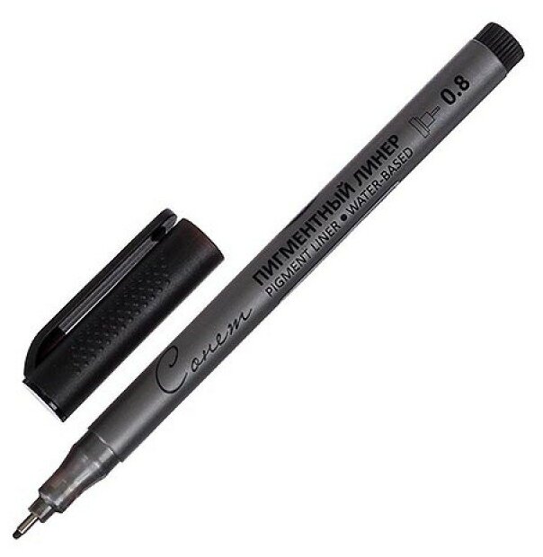 Ручка капиллярная для черчения ЗХК "Сонет" линер 0.8 мм, цвет чёрный