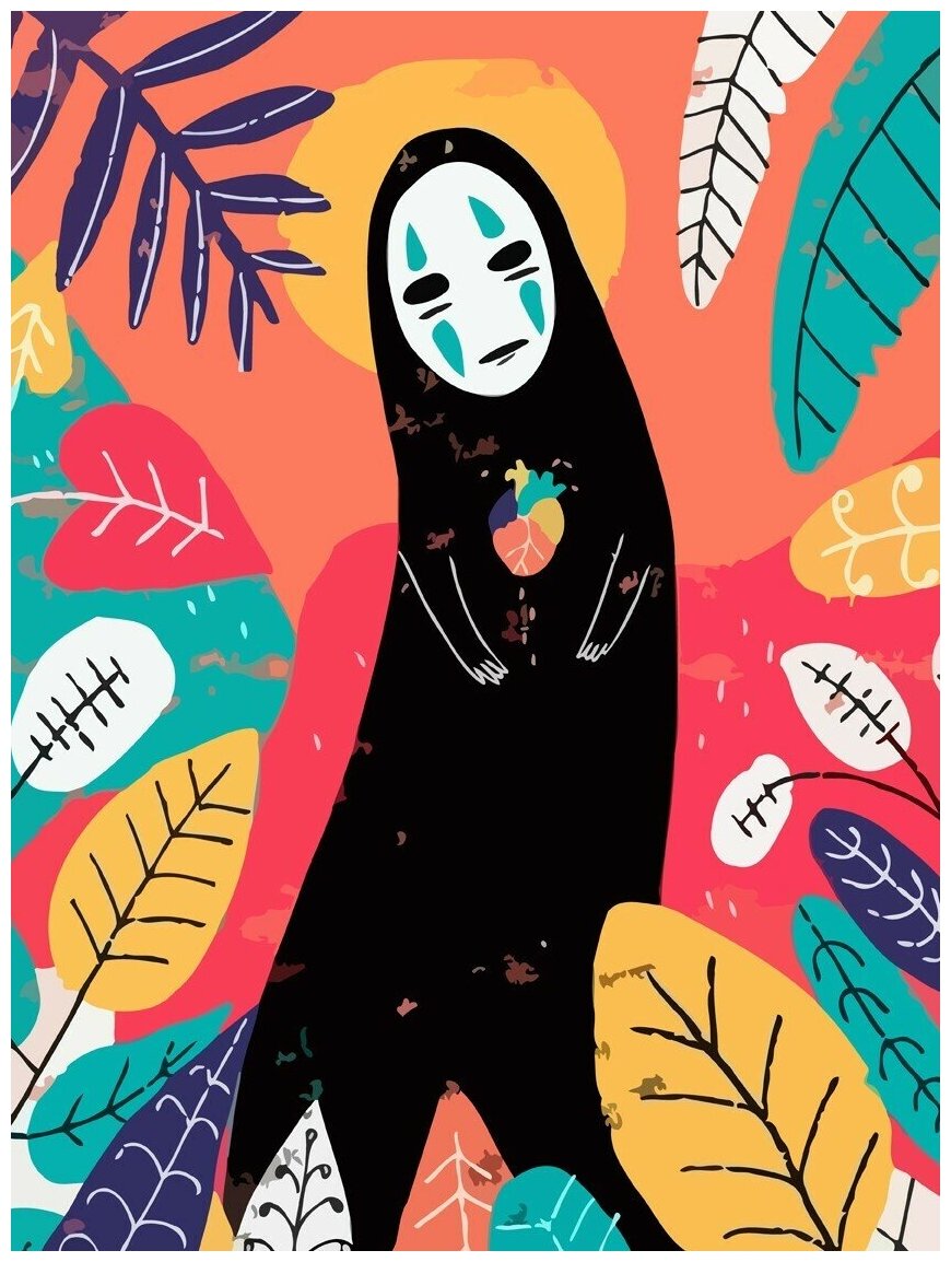 Картина по номерам на холсте Аниме Унесенные призраками (Юбаба, Тихиро, Каонаси) - 7449 В 30x40