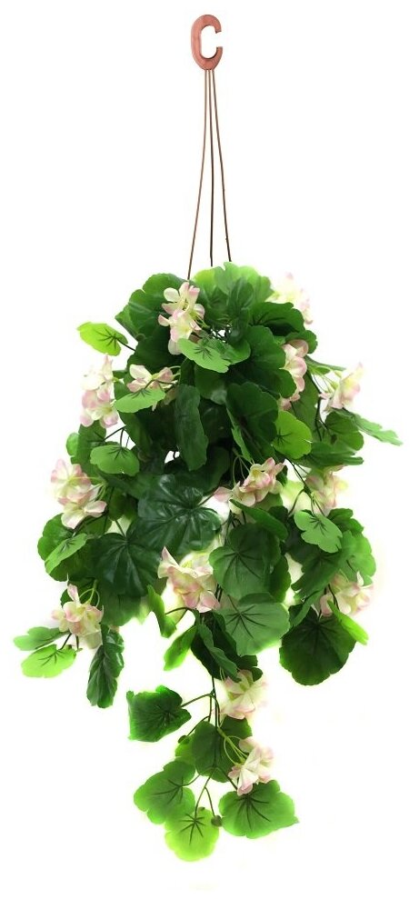 Искусственная герань в подвесном кашпо розовая от бренда Holodilova