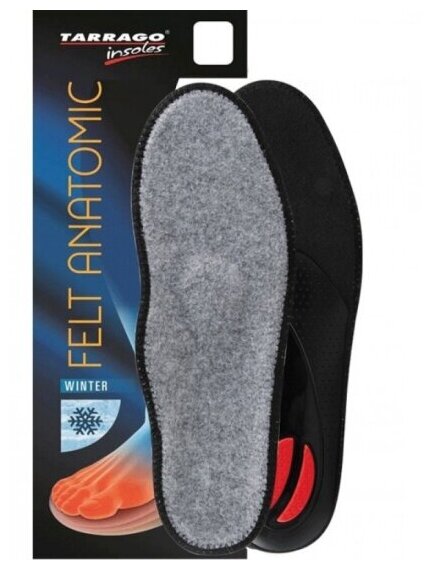 Стельки зимние Tarrago FELT ANATOMIC IW1265 анатомические войлочные для обуви, размер 41-42