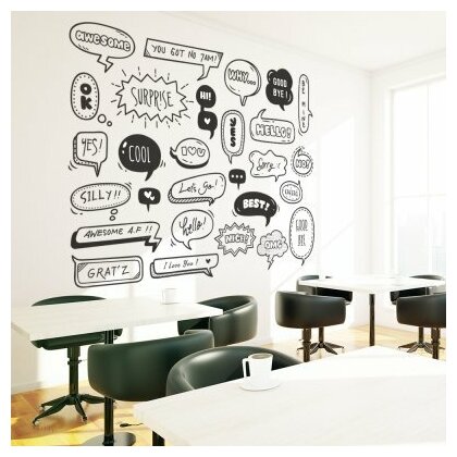 Наклейки на стену «Комикс фразы»