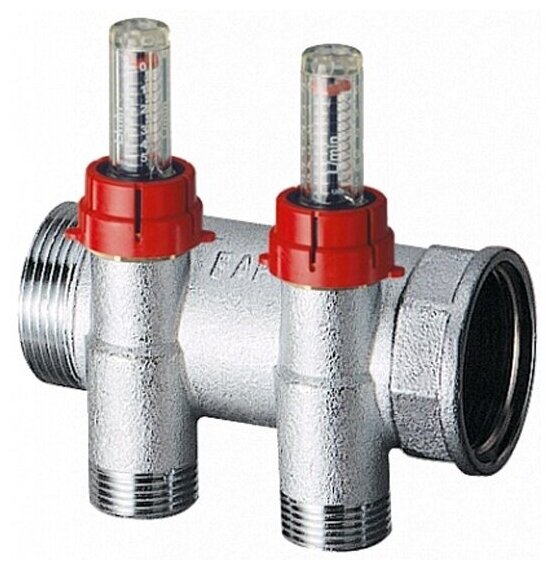 Коллектор Far 1"(ВР-НР) с расходомер, 3отв. М24х19