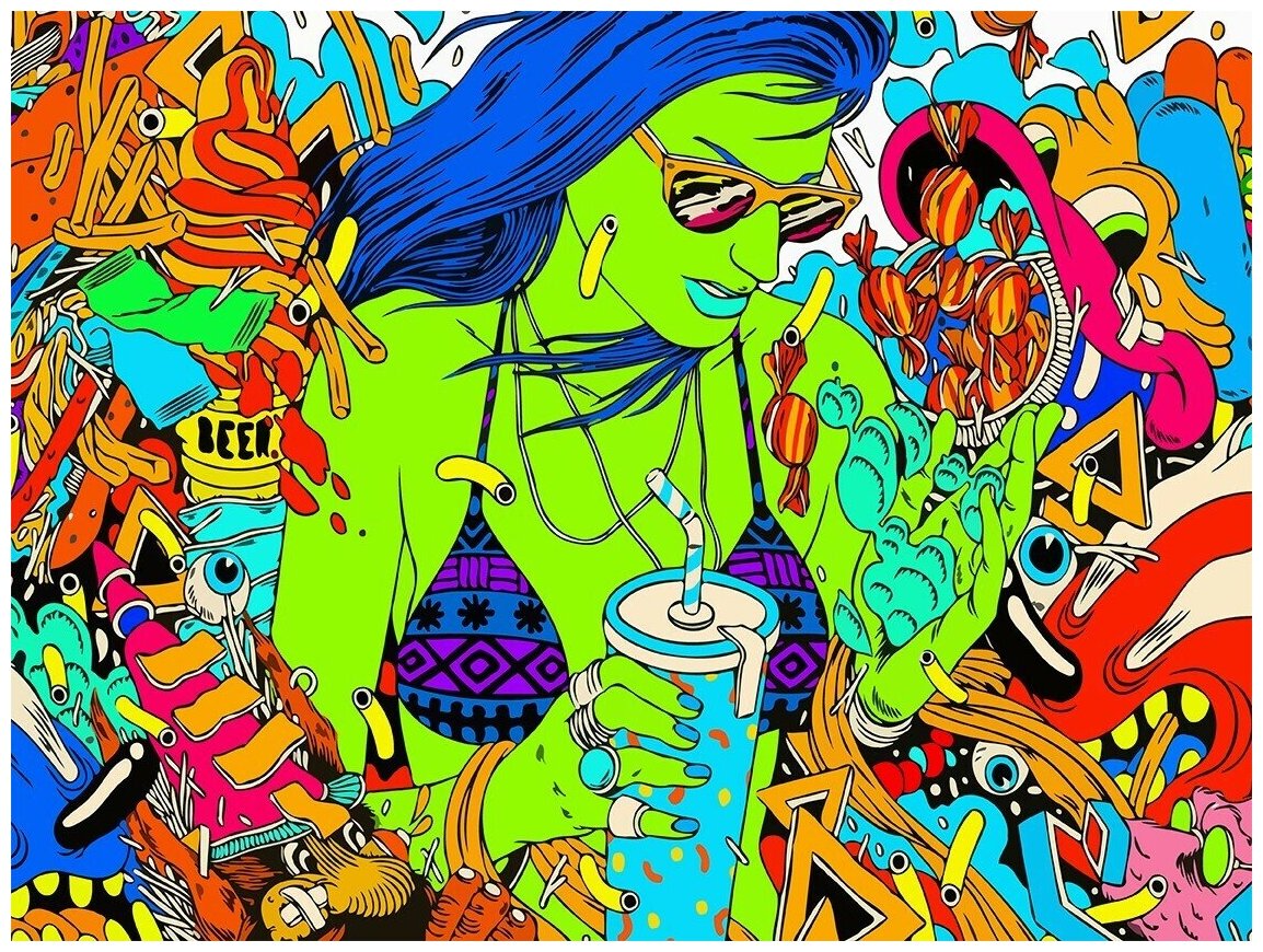 Картина по номерам на холсте психоделика (абстракция, эзотерика) - 8798 Г 30x40