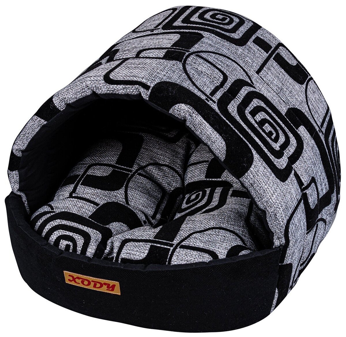 Домик для собак и кошек Xody Эстрада Рогожка № 1 флок серый 41 х 36 х 30 см (1 шт)