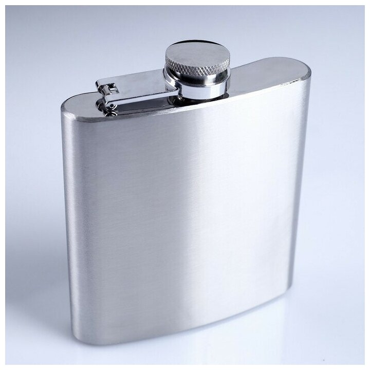 Фляжка металлическая под нанесение 180 мл, 9.5х11 см, фляга для алкоголя, для запаса воды
