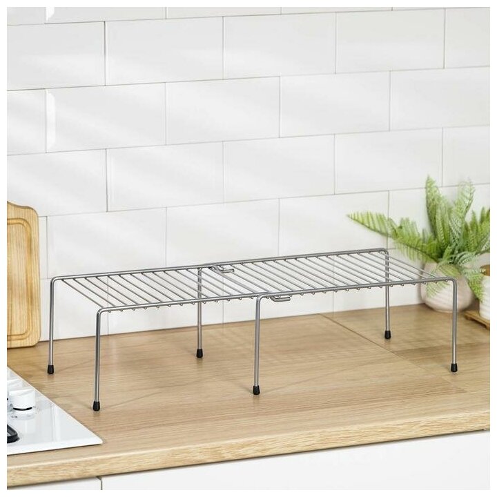 Полка раздвижная для шкафа, 36-62x22x15, цвет хром